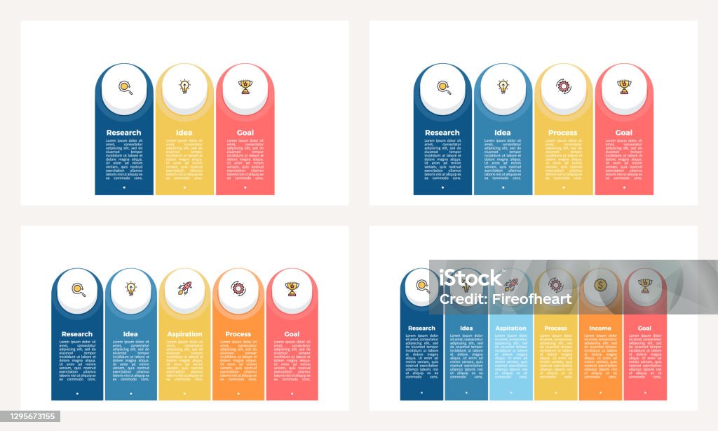 Infographies Daffaires Bannière Avec 3 4 5 6 Étapes Options Sections