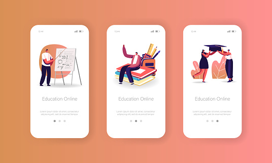 Templat Layar Onboard Halaman Aplikasi Seluler Pendidikan Online