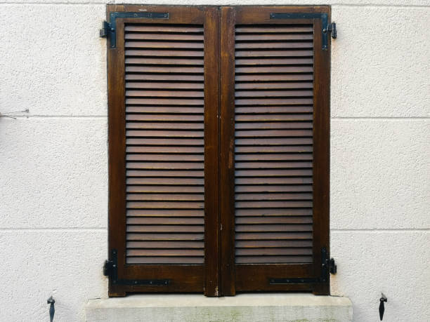 Free Stock Photo of Facade featuring brown window shutters | Download ...