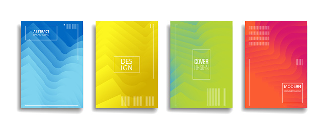 Bright Gradient Color Abstract Line Pattern Background Cover Design