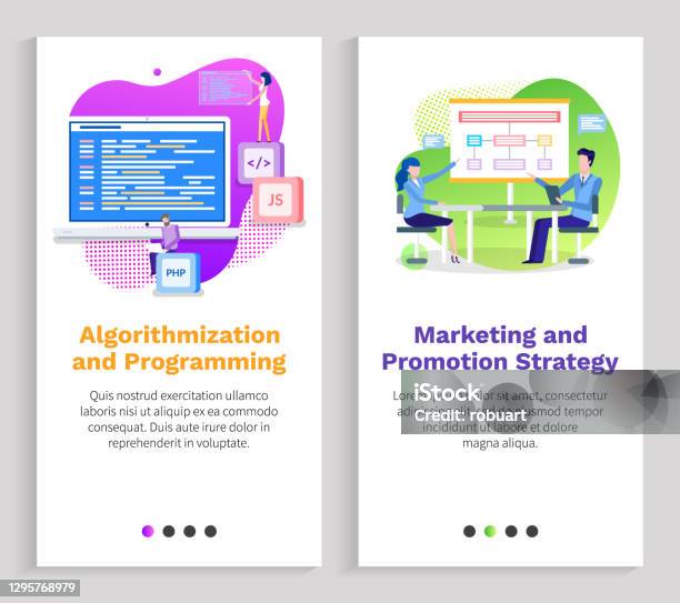 Marketing And Promotion Strategy Algorithmization Stock Illustration Download Image Now