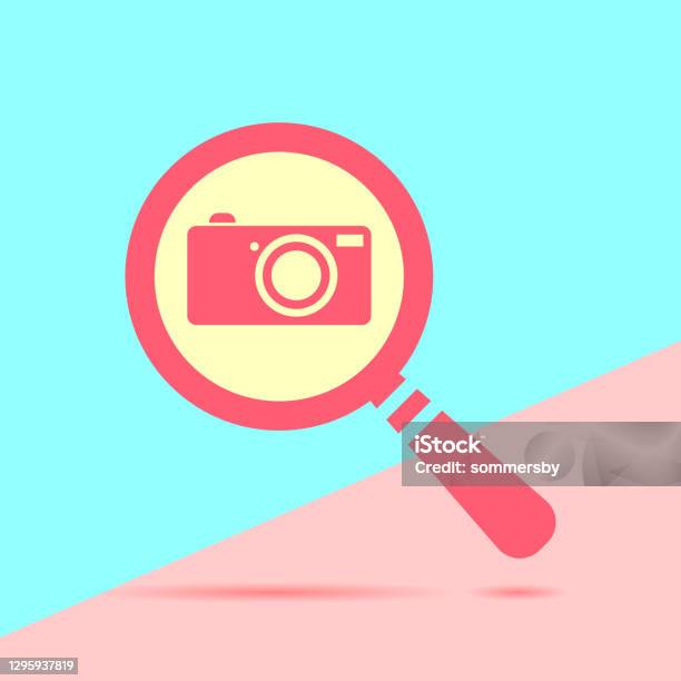 Moderne Flache Rote Flache Lupe Suchsymbol Mit Fotokamera Witz Stock ... Moderne Flache Rote Flache Lupe Suchsymbol Mit Fotokamera Witz Stock ...