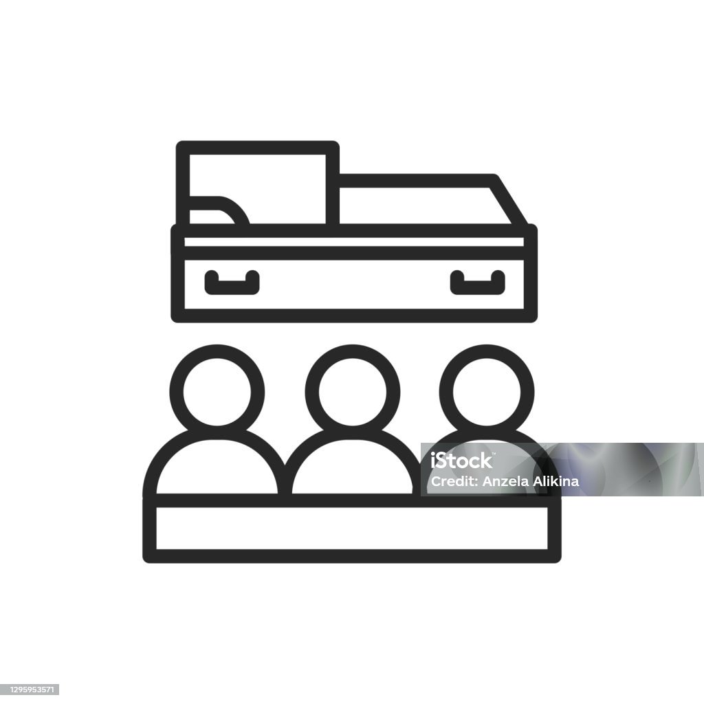 Ilustración de Icono De Línea De Color Funerario Elemento Vectorial ... Ilustración de Icono De Línea De Color Funerario Elemento Vectorial ...