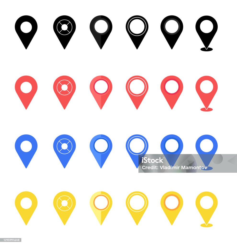 Épingles Pour La Carte Les Symboles De Localisation Le Marqueur De