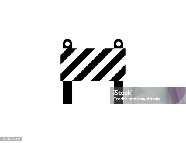 Icône Vectorielle De Barricade De Construction De Route Symbole Plat