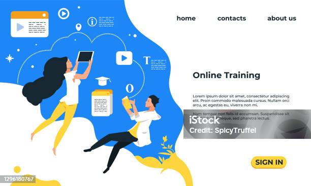 Page De Destination De Formation En Ligne Service Web Avec Cours Vidéo