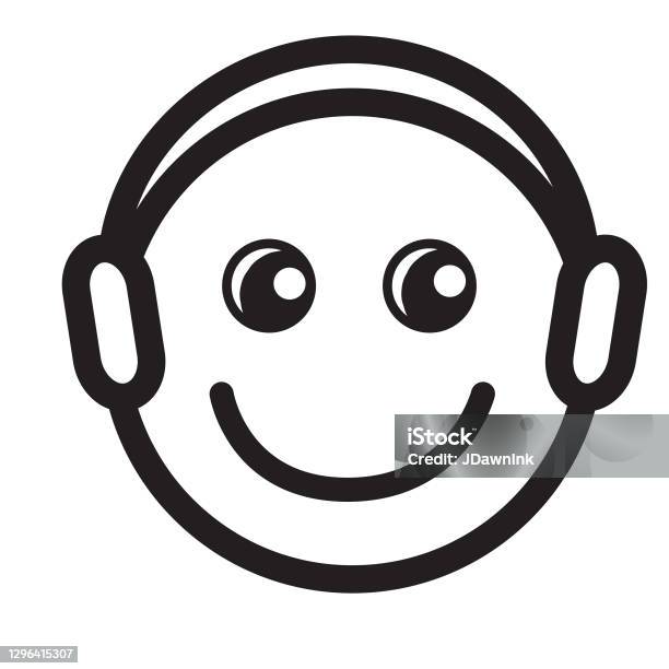 Emoji Simple Mignon De Ligne De Contour Sur Le Fond Blanc Disolement