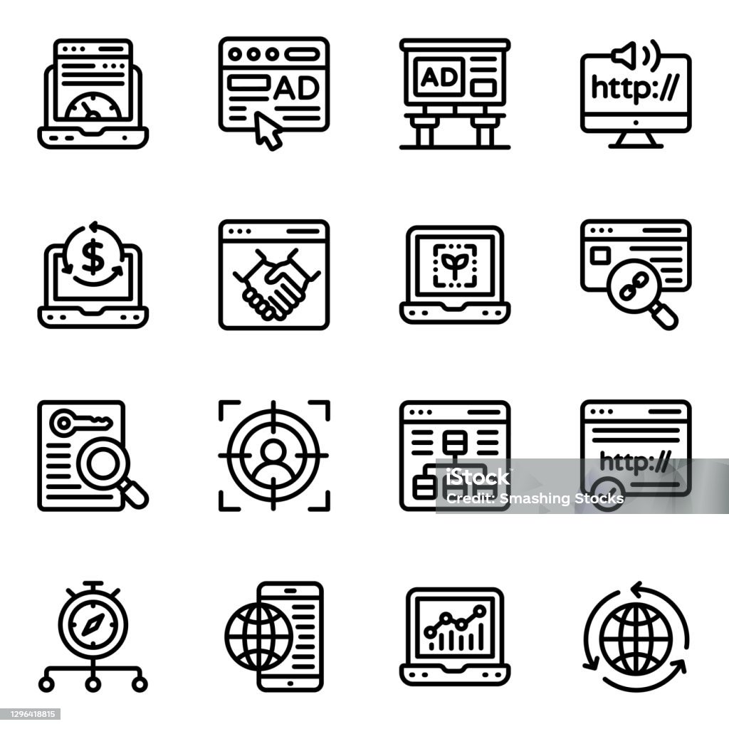 Set Of Web Interface Linear Icons Stock Illustration - Download Image ... Set Of Web Interface Linear Icons Stock Illustration - Download Image ...