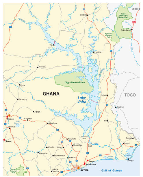 Lake Volta Map Lake Volta Map