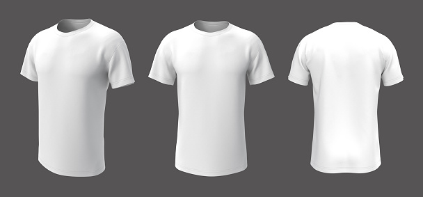 Mockup Kaos Lengan Pendek Putih Kosong Di Depan Tampilan Samping Dan