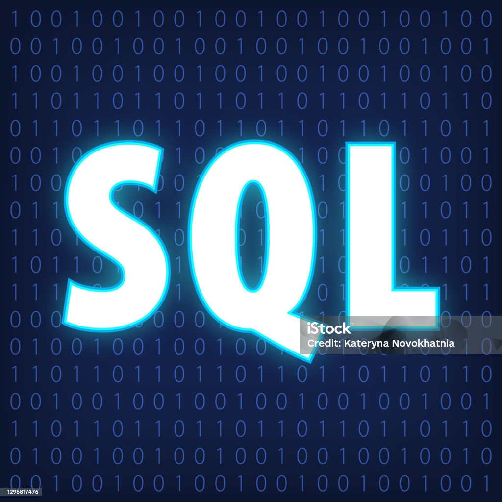 Machine Code Languages In Neon Style Programming Languages Concept In Blue Language Sql On