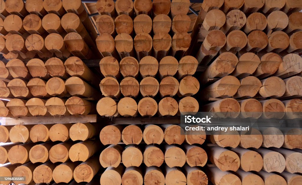 Catatan Bulat Di Gergaji Tumpukan Kayu Bulat Untuk Membangun Rumah Kayu ... Catatan Bulat Di Gergaji Tumpukan Kayu Bulat Untuk Membangun Rumah Kayu ...
