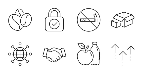 No Smoking International Globe And Packing Boxes Icons Set Swipe Up ... No Smoking International Globe And Packing Boxes Icons Set Swipe Up ...