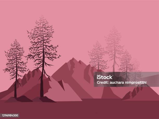 Paysages Vecteurs De Montagne Dans Un Style Plat Les Fonds Décran
