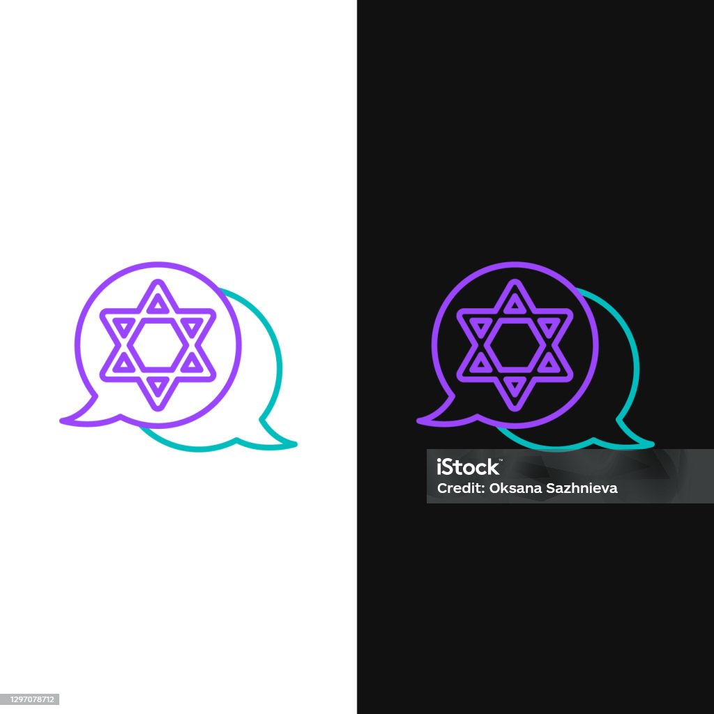 Étoile De Ligne De David Disolement Sur Le Fond Blanc Et Noir Symbole