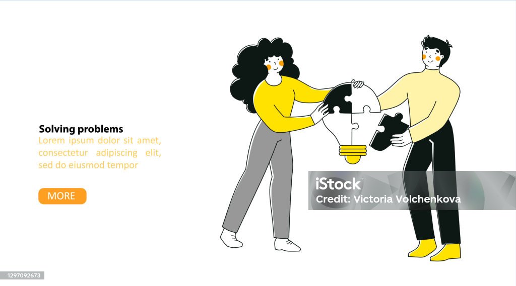 Memecahkan Masalah Ilustrasi Kartun Vektor Datar Membuat Tekateki