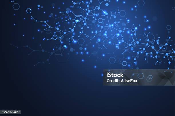 Latar Belakang Struktur Molekul Wallpaper Atau Spanduk Template Sains