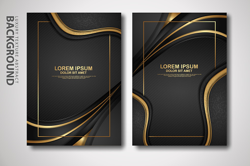 Vektor Dua Set Template Desain Sampul Dengan Kemewahan Dan Elegan