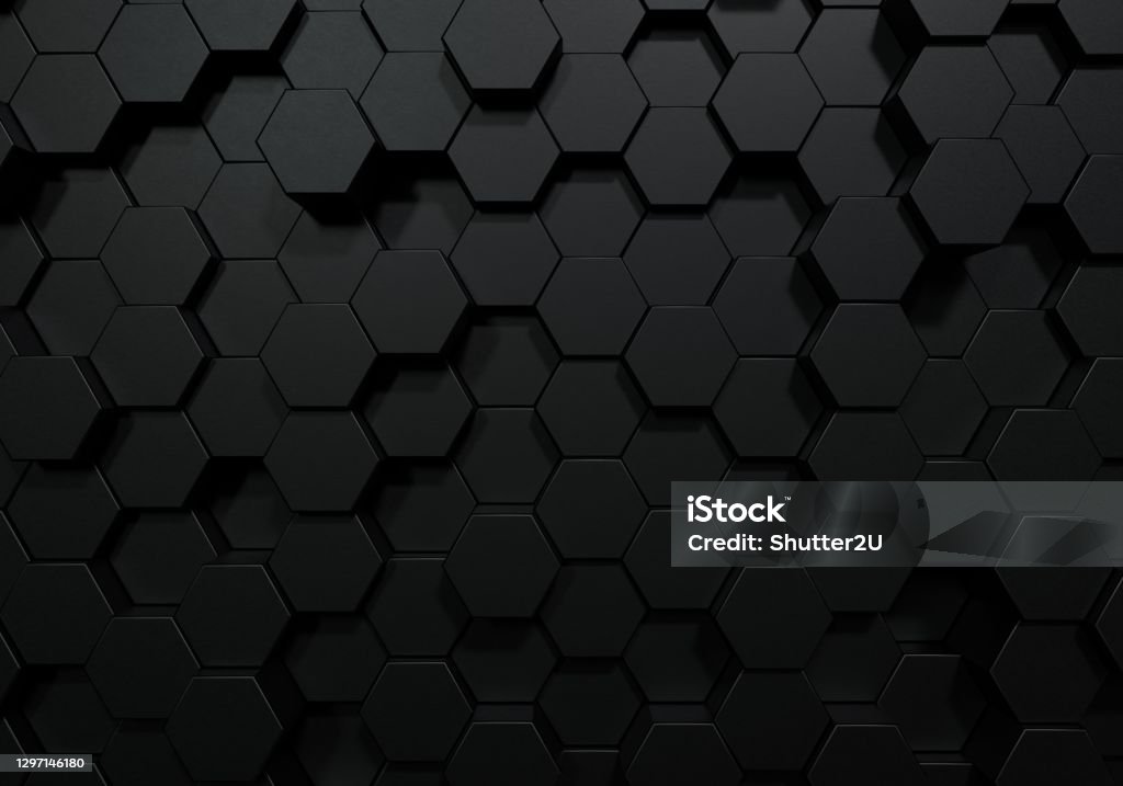 Hitam Segi Enam Honeycomb Bentuk Permukaan Matte Bergerak Ke Bawah