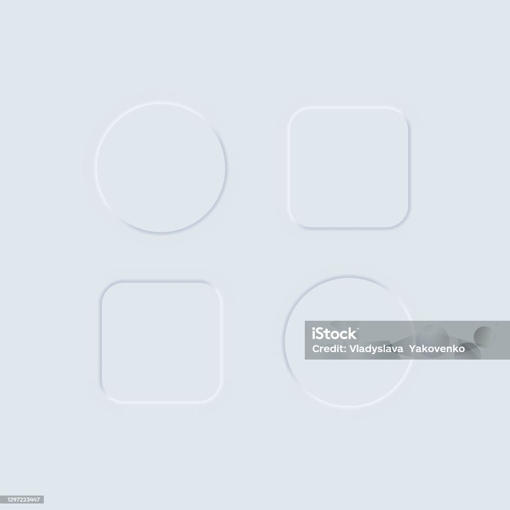 Ui Blank White Buttons In Neomorphism Design Style For Website Or App ... Ui Blank White Buttons In Neomorphism Design Style For Website Or App ...