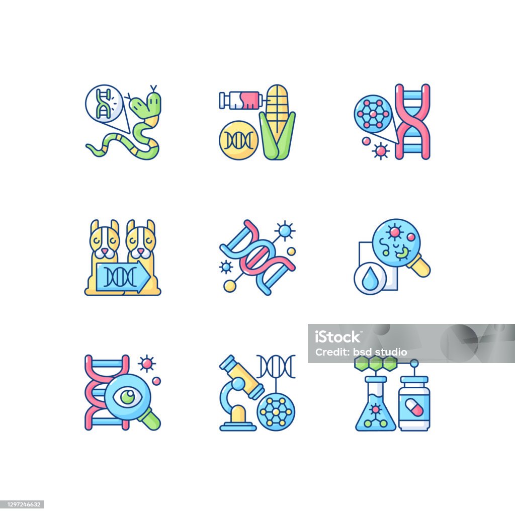 Dna Structure Experiment Rgb Color Icons Set Stock Illustration ... Dna Structure Experiment Rgb Color Icons Set Stock Illustration ...