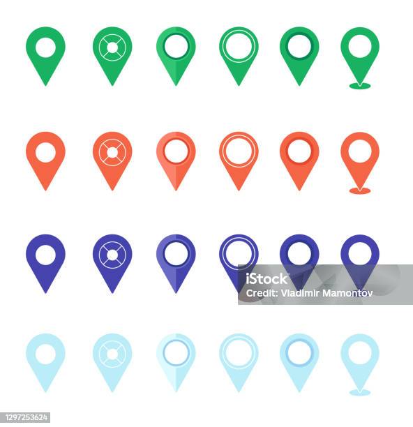 Épingles Pour La Carte Le Symbole De Localisation Le Marqueur De