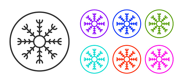 Ikon Snowflake Garis Hitam Terisolasi Pada Latar Belakang Putih Atur ... Ikon Snowflake Garis Hitam Terisolasi Pada Latar Belakang Putih Atur ...