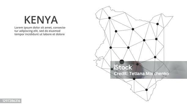 Carte Du Réseau De Communication Du Kenya Vector Faible Image Poly Dune