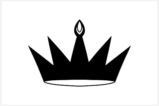 Icône De Couronne De Doodle Disolement Sur Le Blanc Illustration