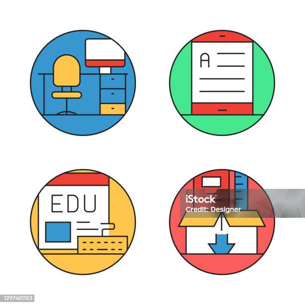Elearning Pendidikan Online Dan Pendidikan Jarak Jauh Terkait Ikon