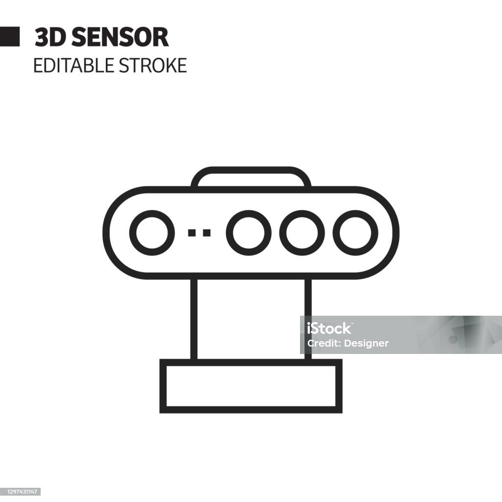 3d Sensor Line Icon Outline Vector Symbol Illustration Stock ... 3d Sensor Line Icon Outline Vector Symbol Illustration Stock ...