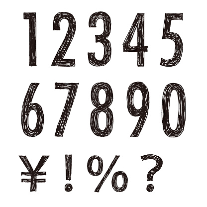 Handwritten Numbers And Symbols Stock Illustration - Download Image Now