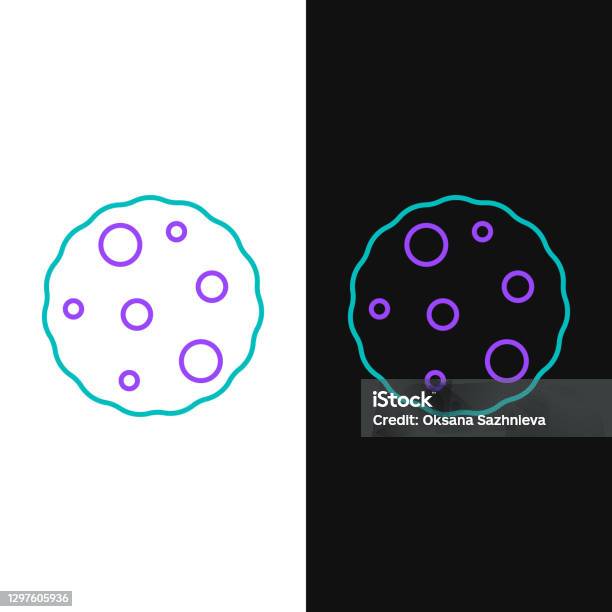 Linie Cookie Oder Keks Mit Schokoladesymbol Isoliert Auf Weißem Und ... Linie Cookie Oder Keks Mit Schokoladesymbol Isoliert Auf Weißem Und ...