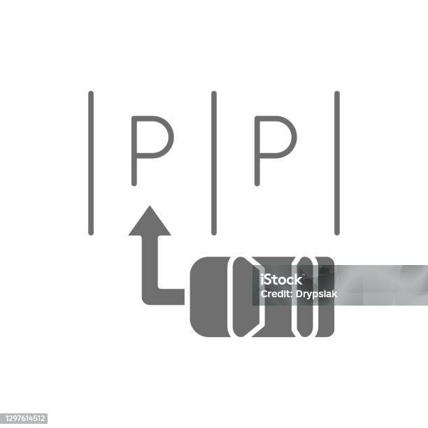 Auto Parkeren Regeling Grijs Pictogram Geïsoleerd Op Witte Achtergrond