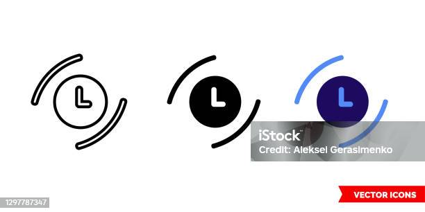 Icône Actuelle De 3 Types De Couleur Noir Et Blanc Contour Symbole