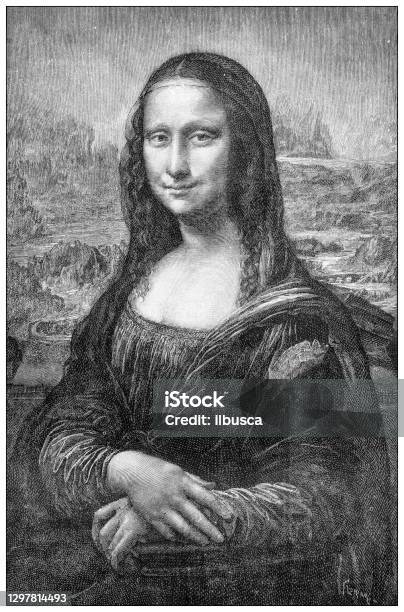 Illustration Antique Leonardo Da Vincis Mona Lisa La Gioconda Vecteurs