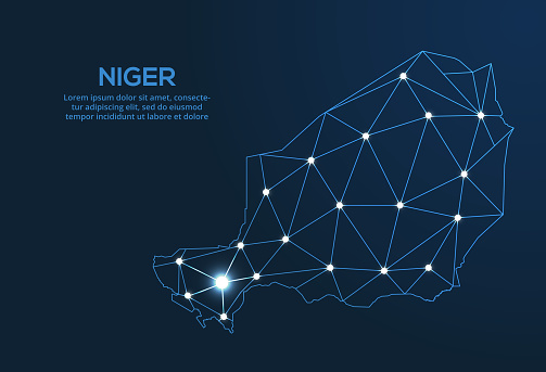 Carte Du Réseau De Communication Du Niger Vector Faible Image Poly Dune