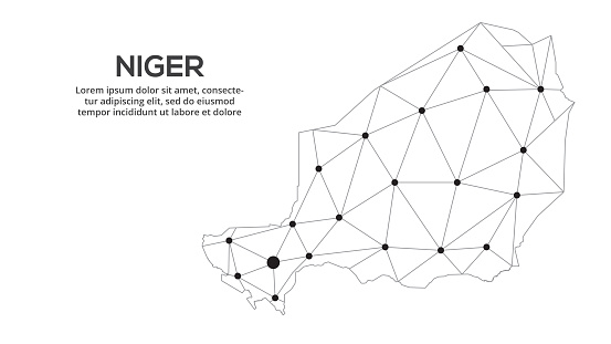 Carte Du Réseau De Communication Du Niger Vector Faible Image Poly Dune