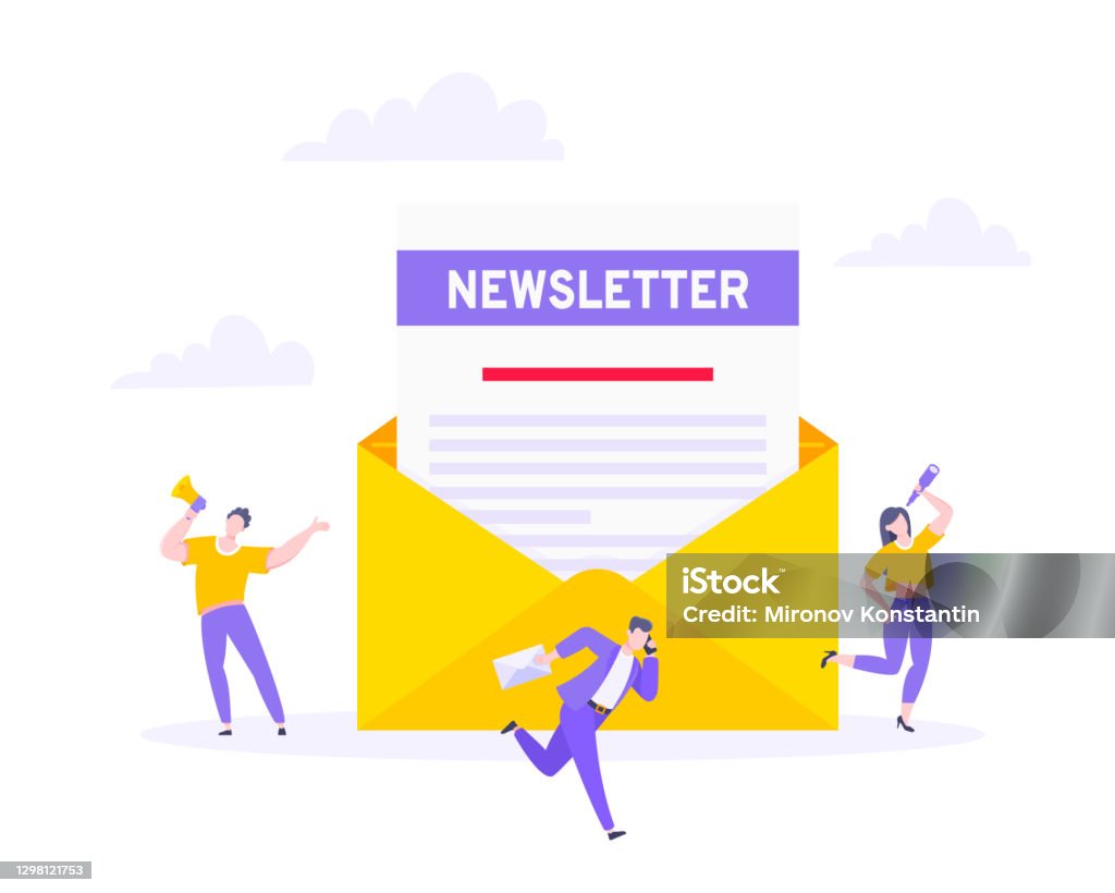 Vetores De Assine Agora A Nossa Ilustração Vetorial Da Newsletter Com
