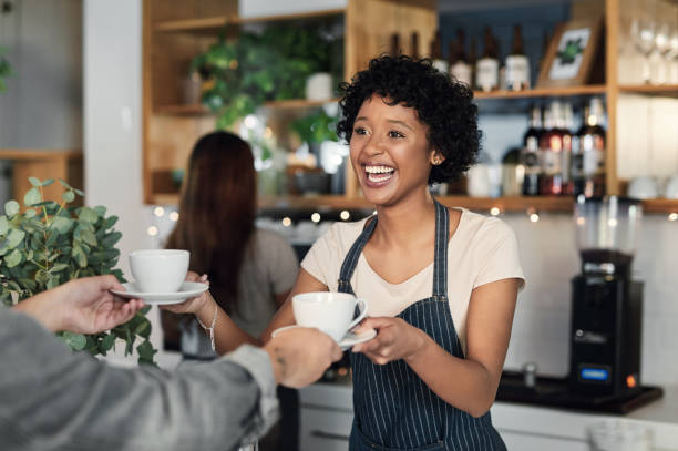 Free Stock Photo of Waiter serving two cups of coffee | Download Free ...
