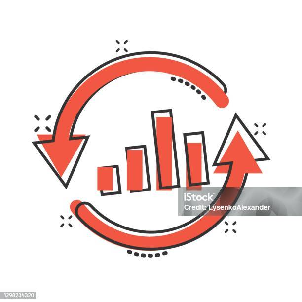 Graphisme Croissant De Graphique De Barre Dans Le Modèle Comique