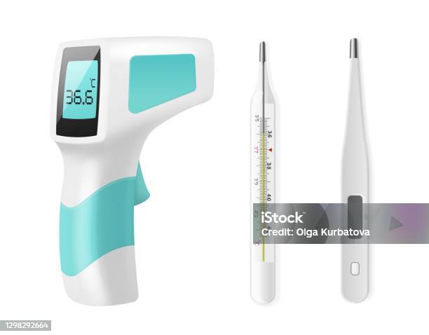Termometer Realistis Berbagai Jenis Alat Kesehatan Mengukur Suhu Tubuh ... Termometer Realistis Berbagai Jenis Alat Kesehatan Mengukur Suhu Tubuh ...