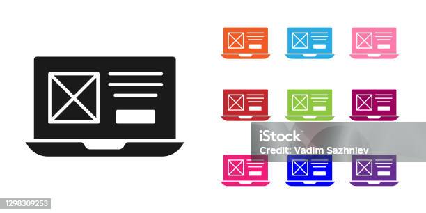 Vetores De Ícone De Design Ui Preto Ou Ux Isolado No Fundo Branco