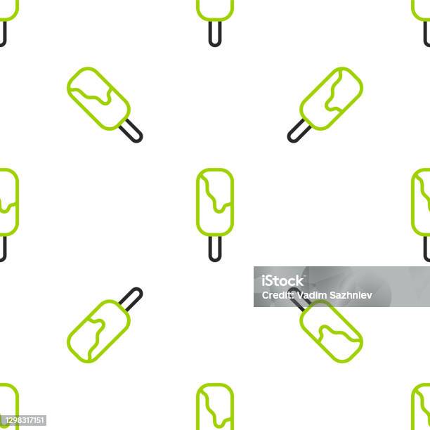 Ikon Line Ice Cream Terisolasi Pola Mulus Pada Latar Belakang Putih ... Ikon Line Ice Cream Terisolasi Pola Mulus Pada Latar Belakang Putih ...