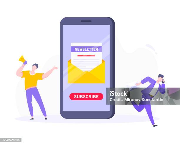 Vetores De Assine Agora A Nossa Ilustração Vetorial Da Newsletter Com
