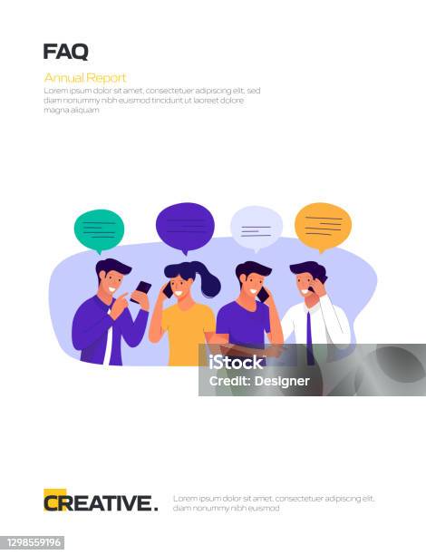 Faq Konsep Desain Datar Untuk Poster Sampul Dan Spanduk Ilustrasi