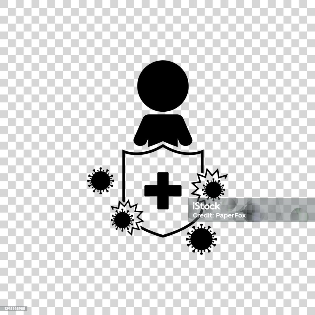 Ilustración De Icono Del Sistema Inmune El Humano Tiene Escudo Las