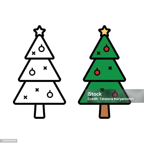 Graphisme Darbre De Noël Sur Le Fond Blanc Illustration Vectorielle