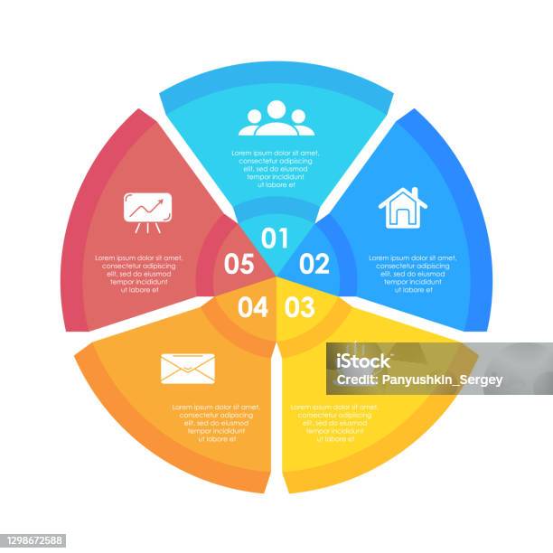 Templat Infografis Lingkaran Dapat Digunakan Diagram Presentasi Atau