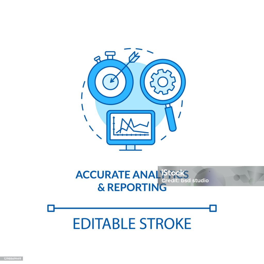 Accurate Analytics And Reporting Concept Icon Stock Illustration ... Accurate Analytics And Reporting Concept Icon Stock Illustration ...